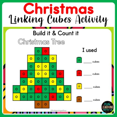 Christmas Linking Cubes Mats | Fine motor Skill or STEM Center Mats ...