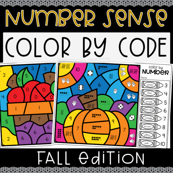 Fall Number Subitizing Worksheets Color by Number Subitizing to 10 ...