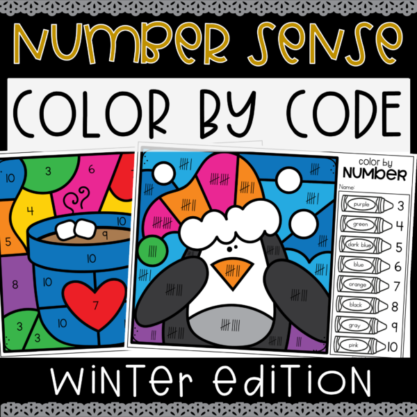 Winter Number Subitizing Worksheets Color by Number Subitizing to 10 ...