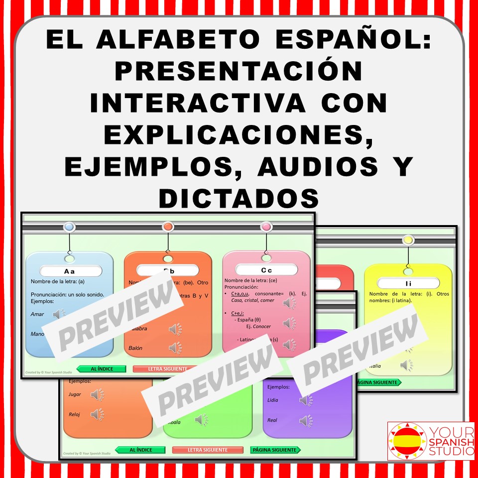 SPANISH ALPHABET NO PREP PRONUNCIATION GUIDE UNIT PLUS AUDIOS AND ...