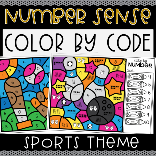 Sports Number Subitizing Worksheets Color by Number Subitizing to 10 ...