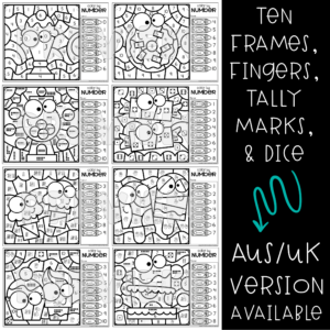 Sweet Treats Number Subitizing Worksheets Color by Number Subitizing to ...