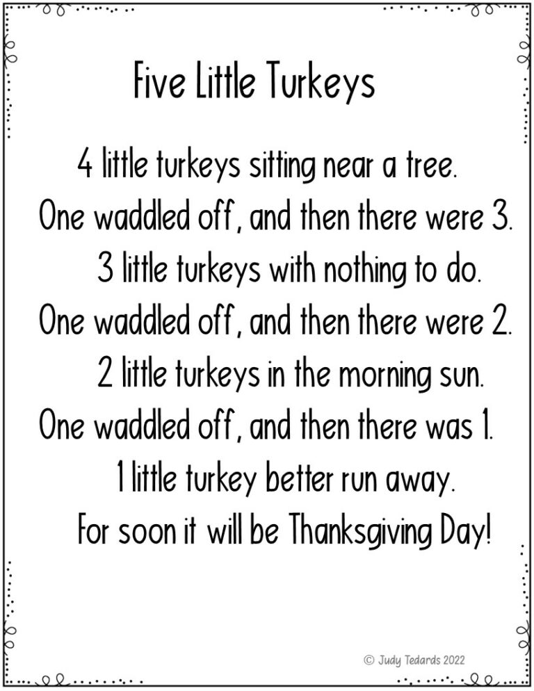 Five Little Turkeys {Pocket Chart Poem and Student Books} - Made By ...
