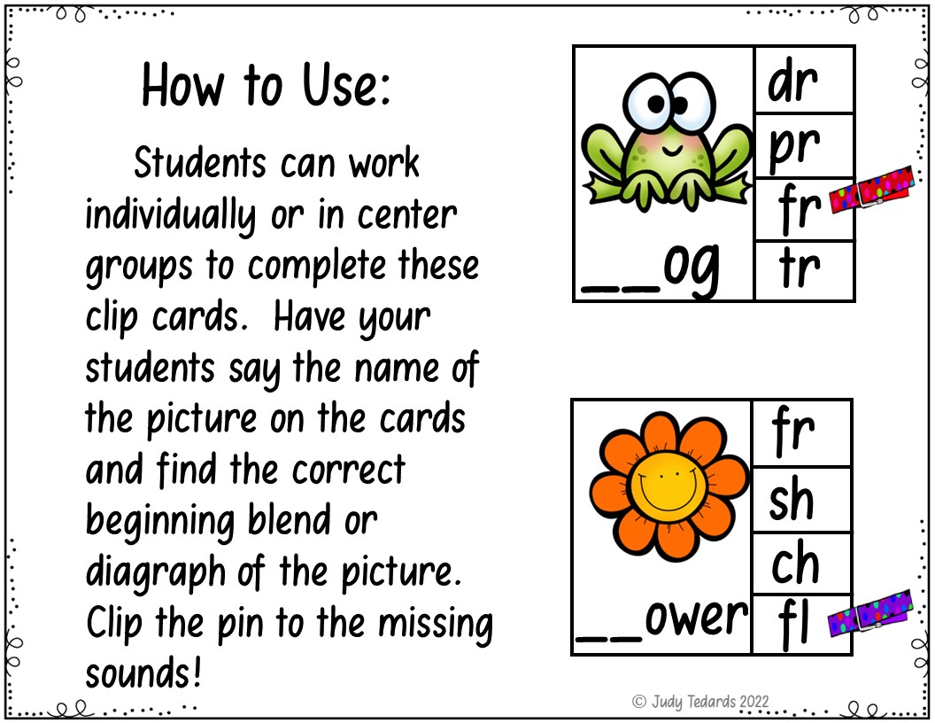 Clip Cards {Beginning Blends and Diagraphs} | Made By Teachers