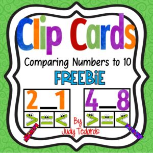 Clip Cards FREEBIE {Comparing Numbers to 10} | Made By Teachers