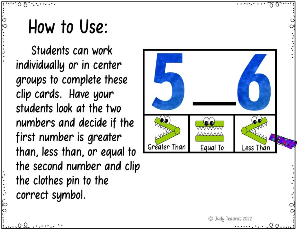 Clip Cards FREEBIE {Comparing Numbers to 10} - Made By Teachers