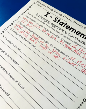 I-Statement Worksheet | Changing Aggressive Communication | Made By ...