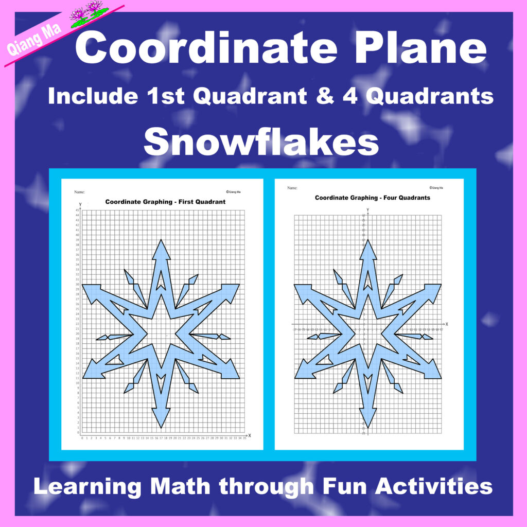 Winter Coordinate Plane Graphing Picture: Snowflakes (4) | Made By Teachers