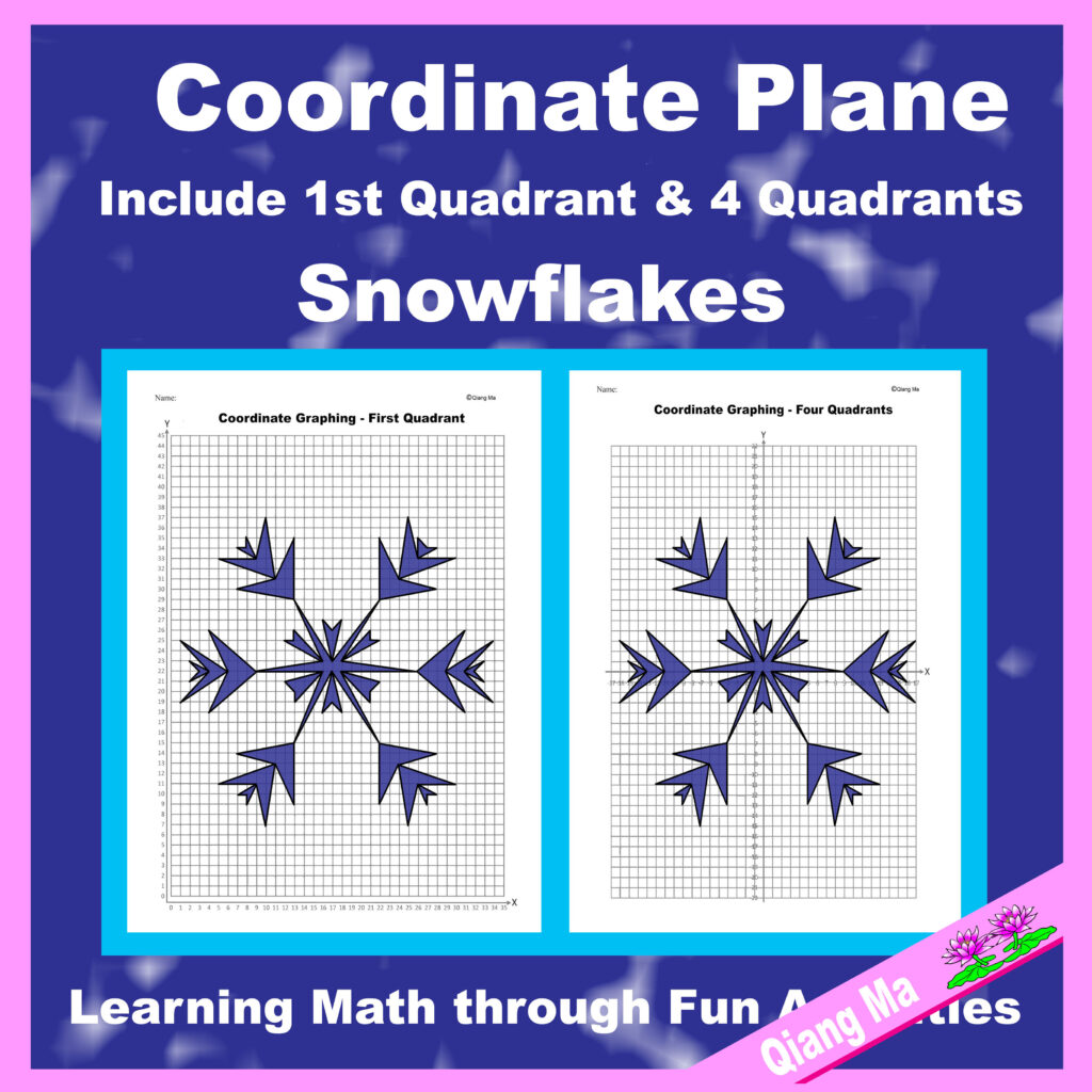 Winter Coordinate Plane Graphing Picture: Snowflakes (5) | Made By Teachers