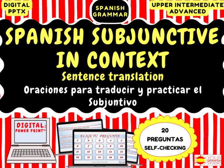 SPANISH SUBJUNCTIVE IN CONTEXT SENTENCE TRANSLATION FRASES PARA ...