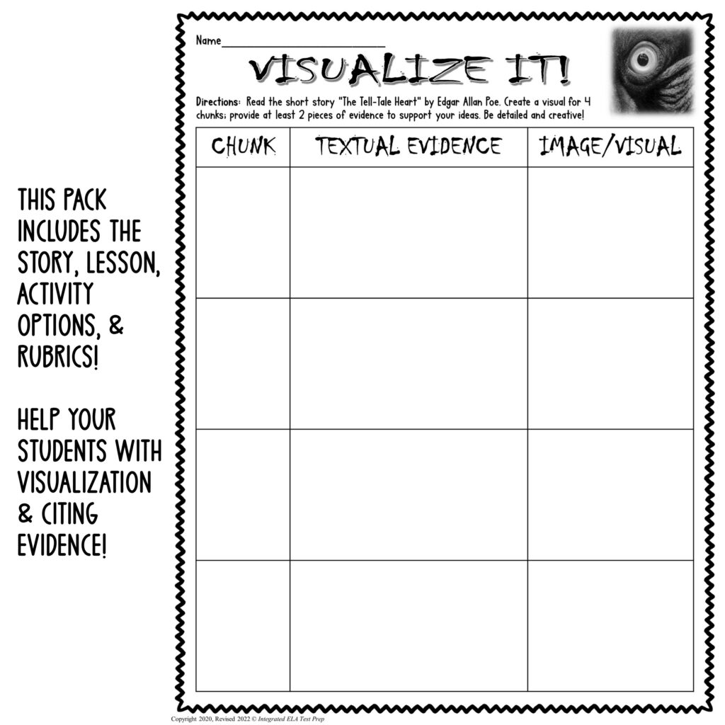 The Tell-Tale Heart Activities Visualization Edgar Allan Poe Short ...