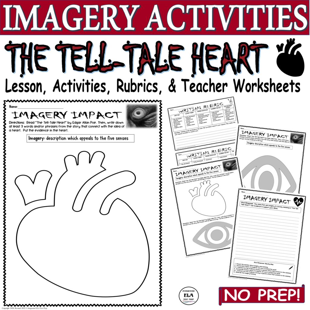 The Tell-Tale Heart Imagery Activity Graphic Organizer w/ Short ...