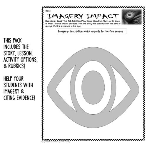 The Tell-Tale Heart Imagery Activity Graphic Organizer w/ Short ...