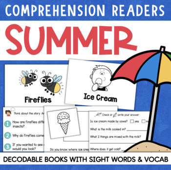 SUMMER Decodable Readers BUNDLE Comprehension Activities Sight Words ...