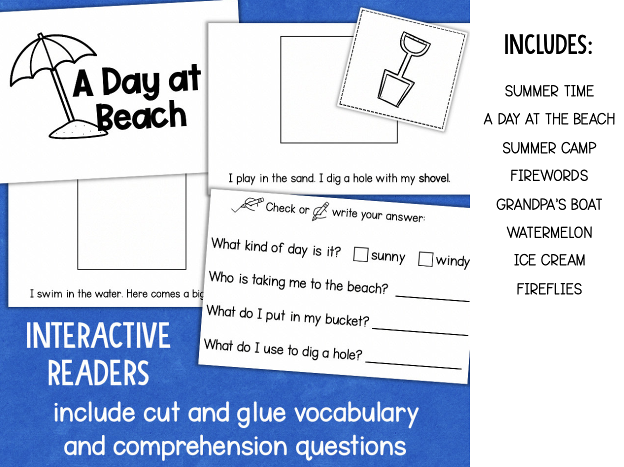 SUMMER Decodable Readers BUNDLE Comprehension Activities Sight Words ...