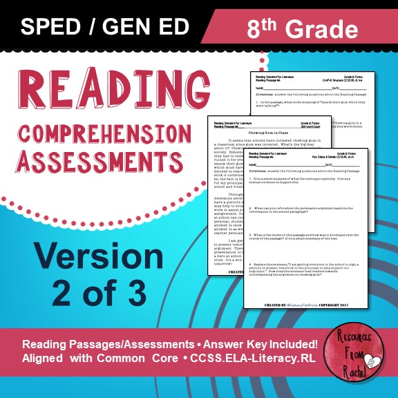 Reading Comprehension Assessments 4th grade volume 1 | Made By Teachers