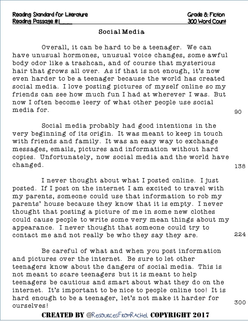 Reading Comprehension Assessments 8th Grade Volume 1 Made By Teachers