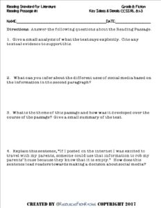 Reading Comprehension Assessments - 8th grade volume 1 | Made By Teachers