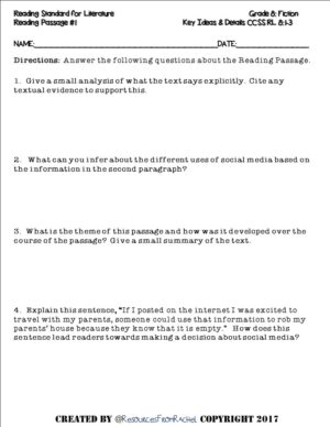 Reading Comprehension Assessments - 8th grade volume 1 | Made By Teachers