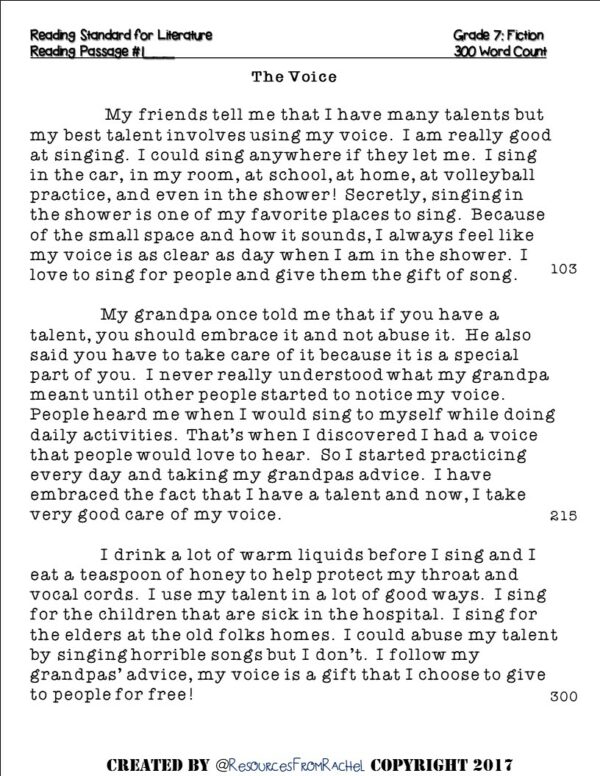 Reading Comprehension Assessments 7th grade volume 1 - Made By Teachers