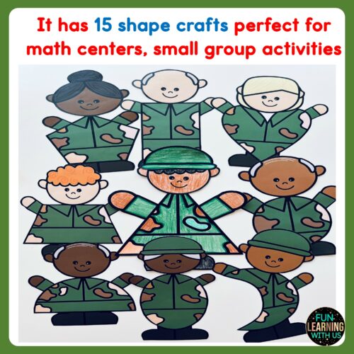 Build an Army 2D Shapes Craft | Veterans Day Memorial Day Bulletin ...