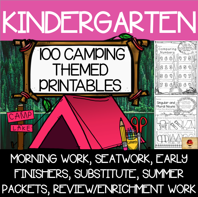 Kindergarten Camping Themed Worksheets {100 Standards Aligned ...