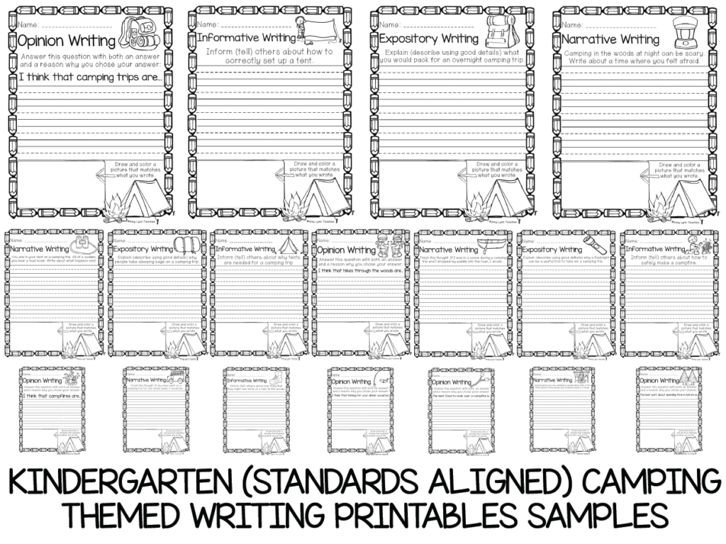 Kindergarten Camping Themed Worksheets {100 Standards Aligned ...