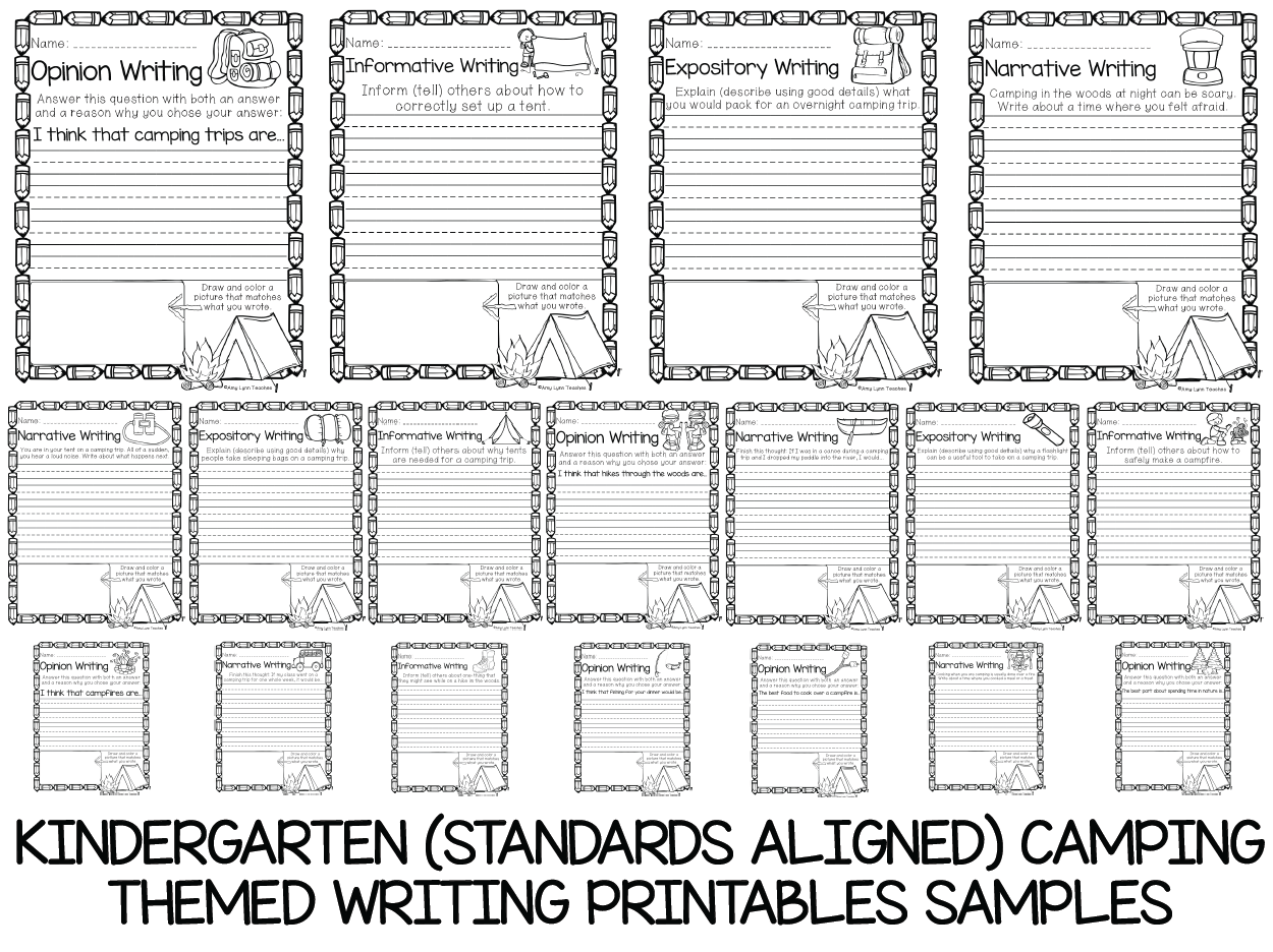 Kindergarten Camping Themed Worksheets {100 Standards Aligned ...