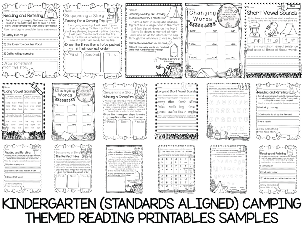 Kindergarten Camping Themed Worksheets {100 Standards Aligned ...
