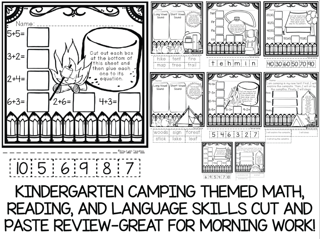 Kindergarten Camping Themed Worksheets {100 Standards Aligned ...