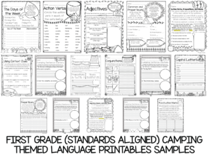 First Grade Camping Themed Worksheets {100 Standards Aligned Printables ...