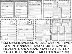 First Grade Camping Themed Worksheets {100 Standards Aligned Printables ...