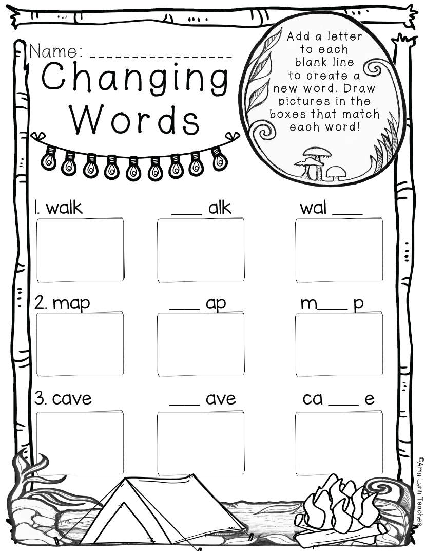 First Grade Camping Themed Worksheets {100 Standards Aligned Printables ...