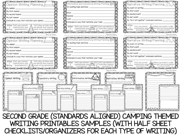 Second Grade Camping Themed Worksheets {100 Standards Aligned ...