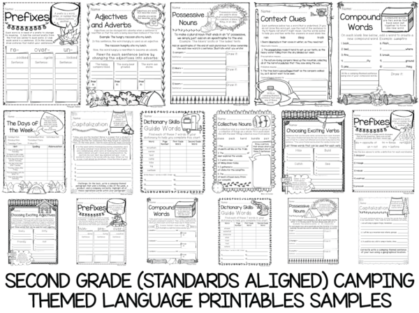 Second Grade Camping Themed Worksheets {100 Standards Aligned ...