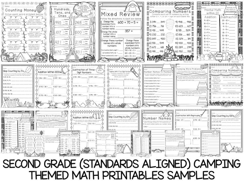 Second Grade Camping Themed Worksheets {100 Standards Aligned ...