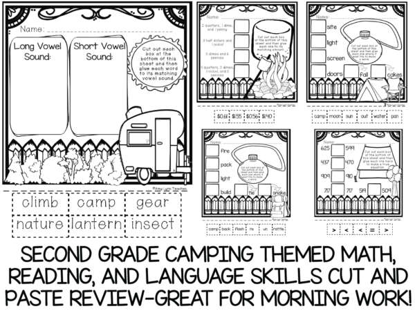 Second Grade Camping Themed Worksheets {100 Standards Aligned ...