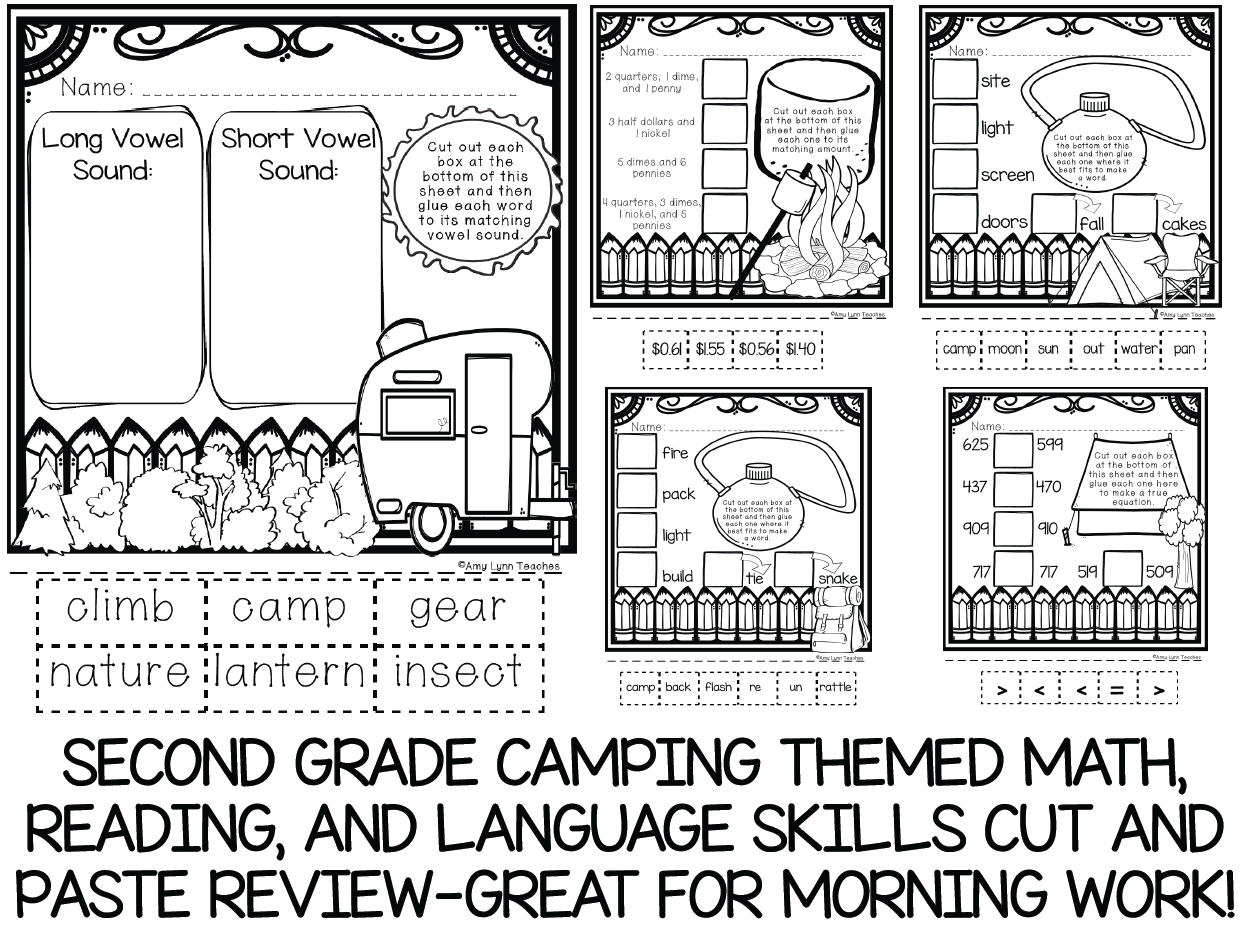 Second Grade Camping Themed Worksheets {100 Standards Aligned ...