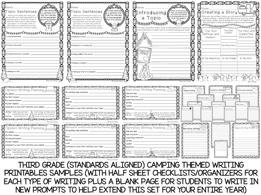 Third Grade Camping Themed Worksheets {100 Standards Aligned Printables ...