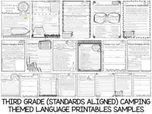 Third Grade Camping Themed Worksheets {100 Standards Aligned Printables ...