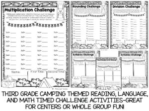 Third Grade Camping Themed Worksheets {100 Standards Aligned Printables ...