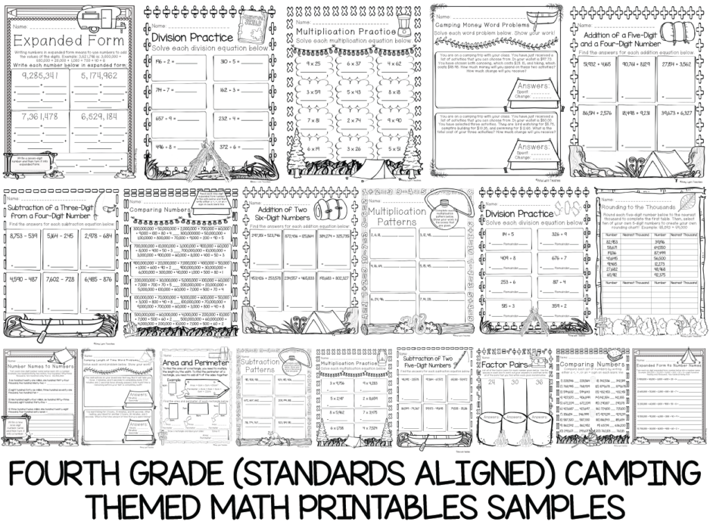 Fourth Grade Camping Themed Worksheets {100 Standards Aligned ...