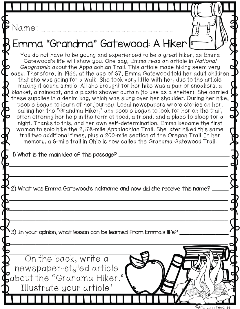 Fourth Grade Camping Themed Worksheets {100 Standards Aligned ...