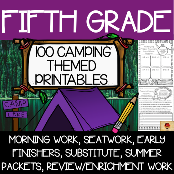 Fifth Grade Camping Themed Worksheets {100 Standards Aligned Printables ...