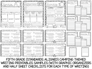 Fifth Grade Camping Themed Worksheets {100 Standards Aligned Printables ...