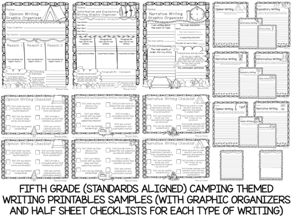 Fifth Grade Camping Themed Worksheets {100 Standards Aligned Printables ...