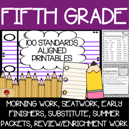 Fifth Grade Worksheets {100 Standards Aligned Printables} | Made By ...