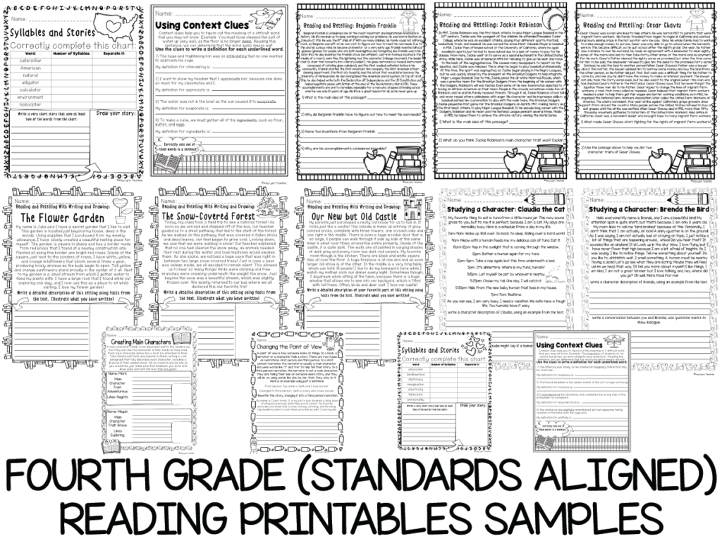 Fourth Grade Worksheets {100 Standards Aligned Printables} | Made By ...