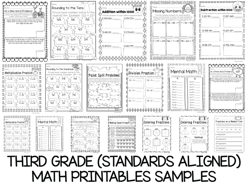 Third Grade Worksheets {100 Standards Aligned Printables} | Made By ...