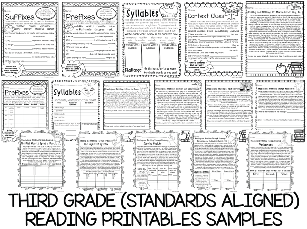 Third Grade Worksheets {100 Standards Aligned Printables} | Made By ...